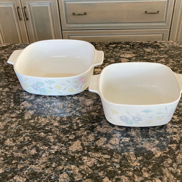 Corningware | Kitchen | Corning Ware Vintage Pastel Bouquet 2 Pc A2b 2 ...